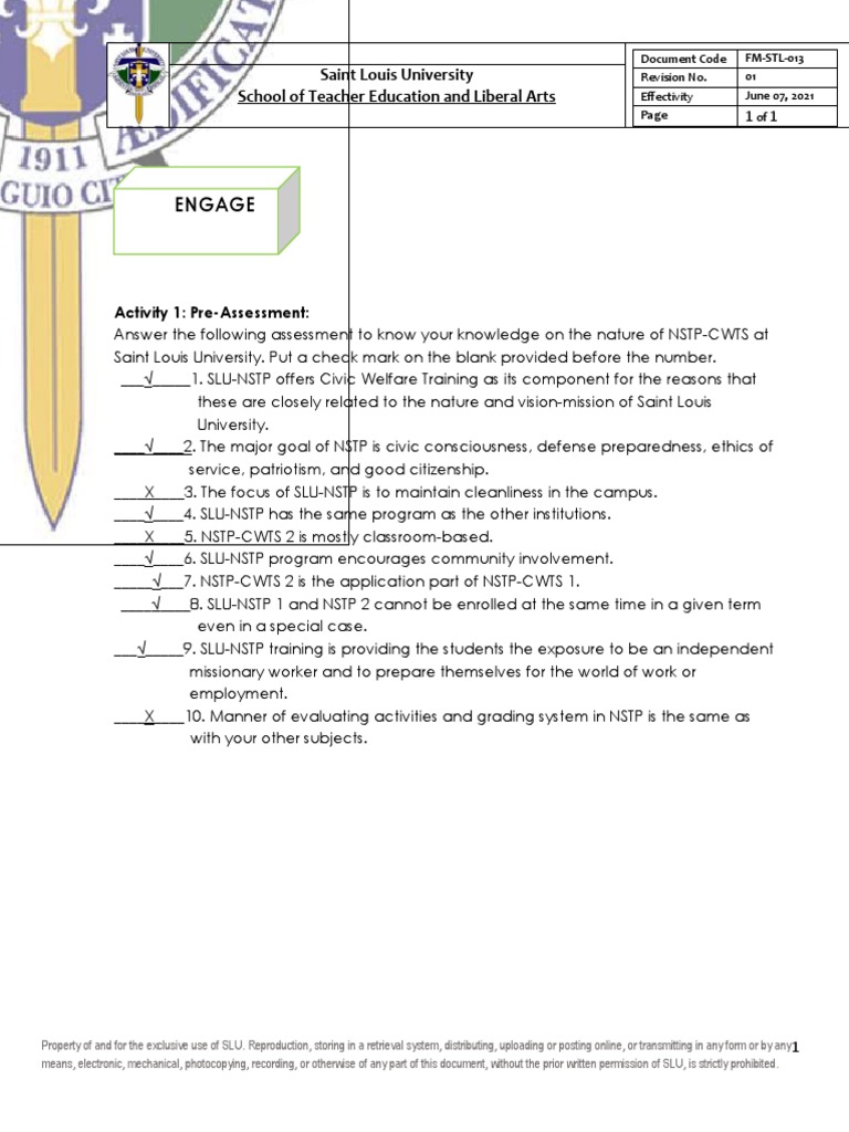 NSTP-2 SLU Module 1-Engage | PDF