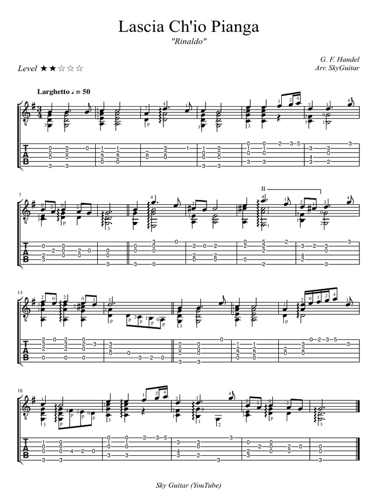 Lascia Ch'io Pianga Sheet Music | PDF