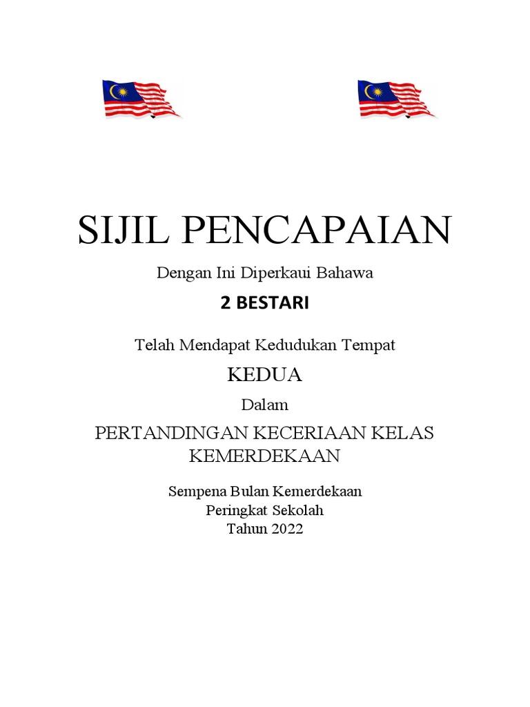 Nama Atas Sijil Utk Kelas | PDF