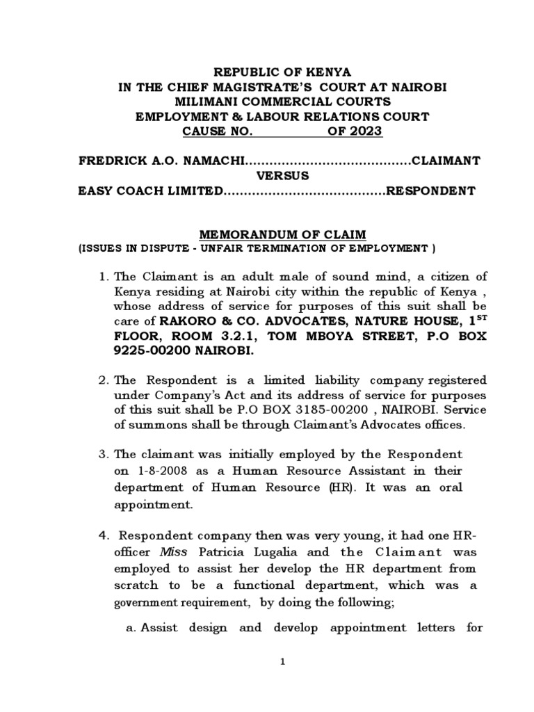 Fredrick A.O. Namachi - 25.4.2023 | PDF | Employment | Salary