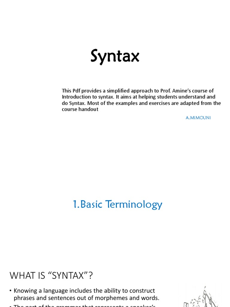A Simplified Approach To Prof Amines Course Of Syntax Pdf 