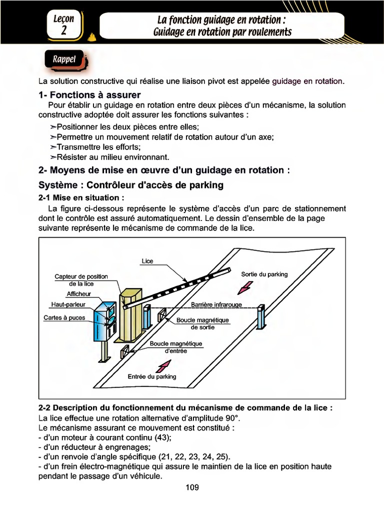 Leçon 2 Chapitre 3 Partie B La Fonction Guidage en Rotation Guidage en ...