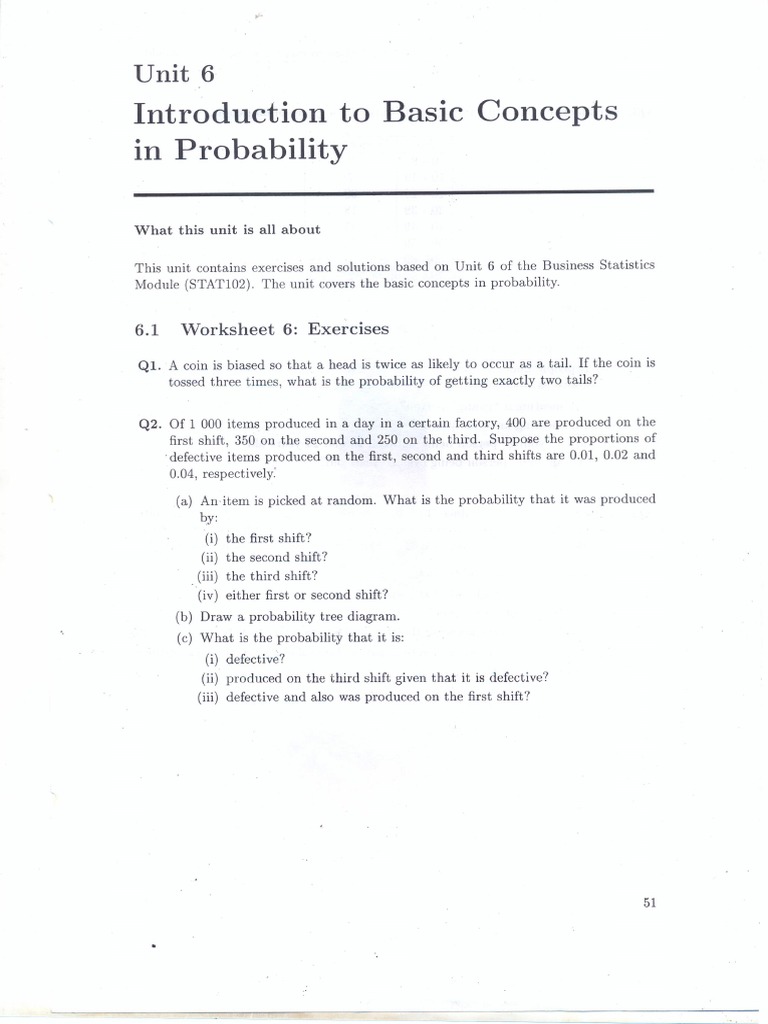 Basic Concept in Probability | PDF