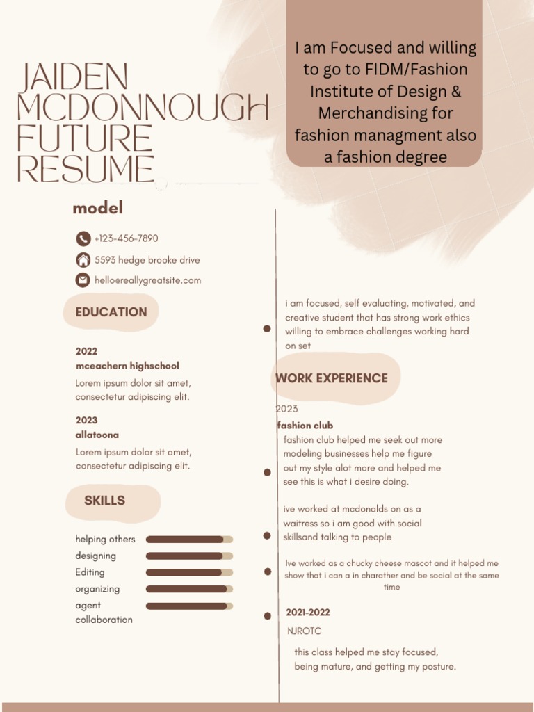 Brown Cream Aesthetic Minimalist Graphic Designer Resume | PDF