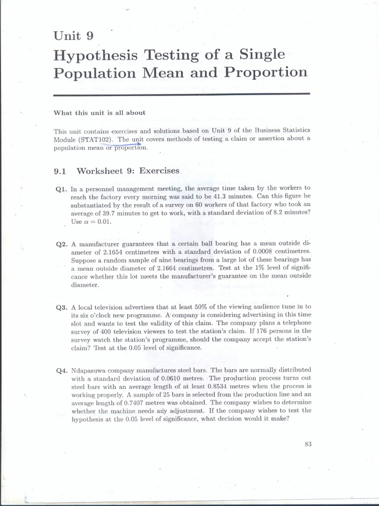 Hypothesis Testing | PDF