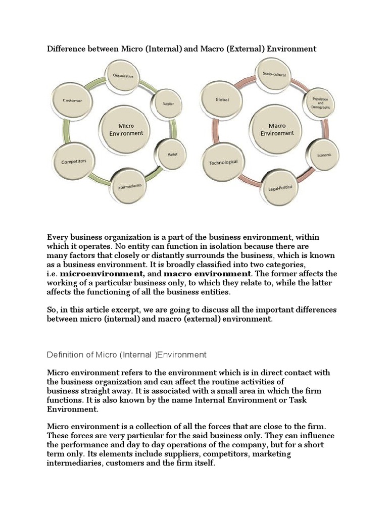 Difference Between Micro and Macro Environment | PDF | Macroeconomics ...