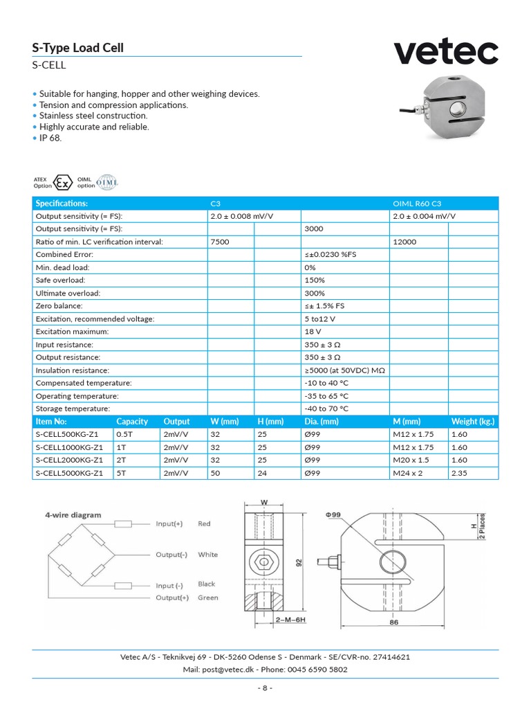 S Type Load Cell | PDF | Electrical Components | Physical Sciences