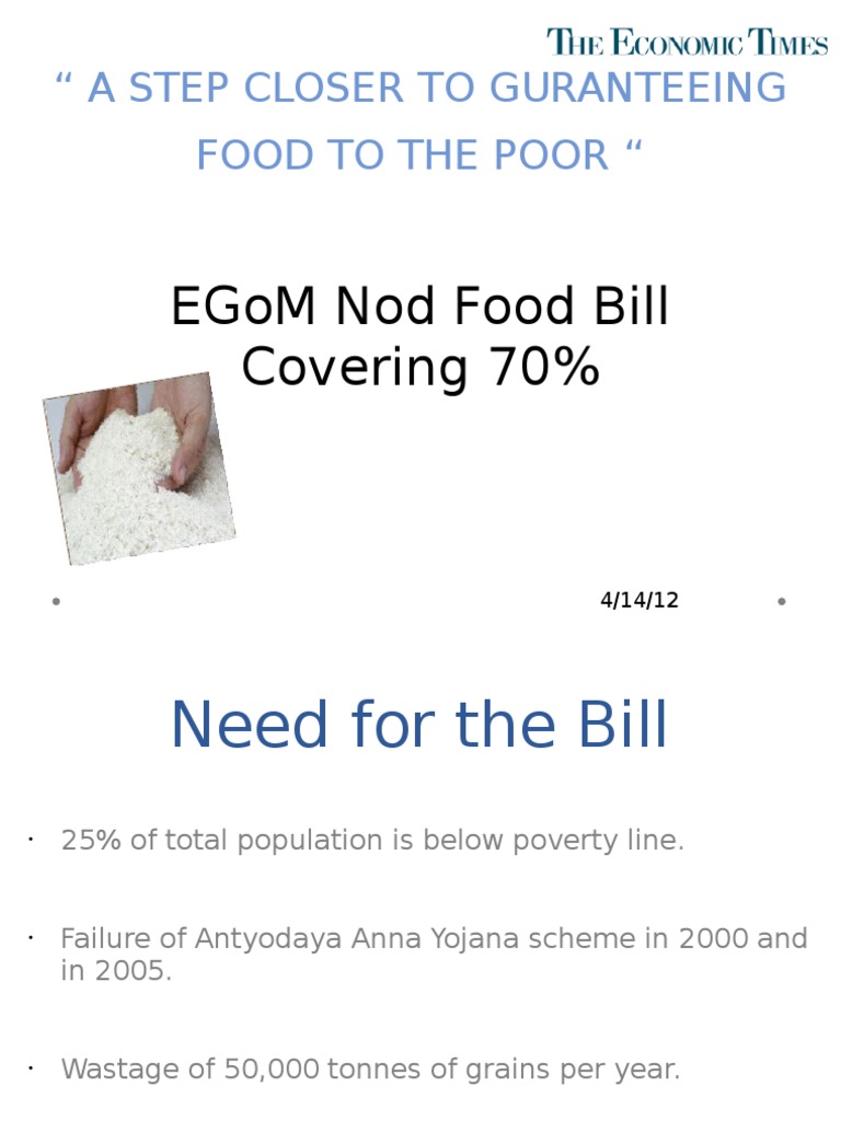 National Food Security Bill Overview | PDF