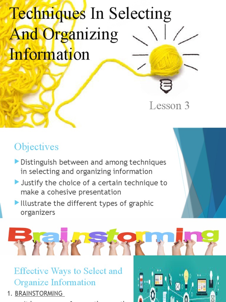L3 Techniques in Selecting and Organizing Information | PDF