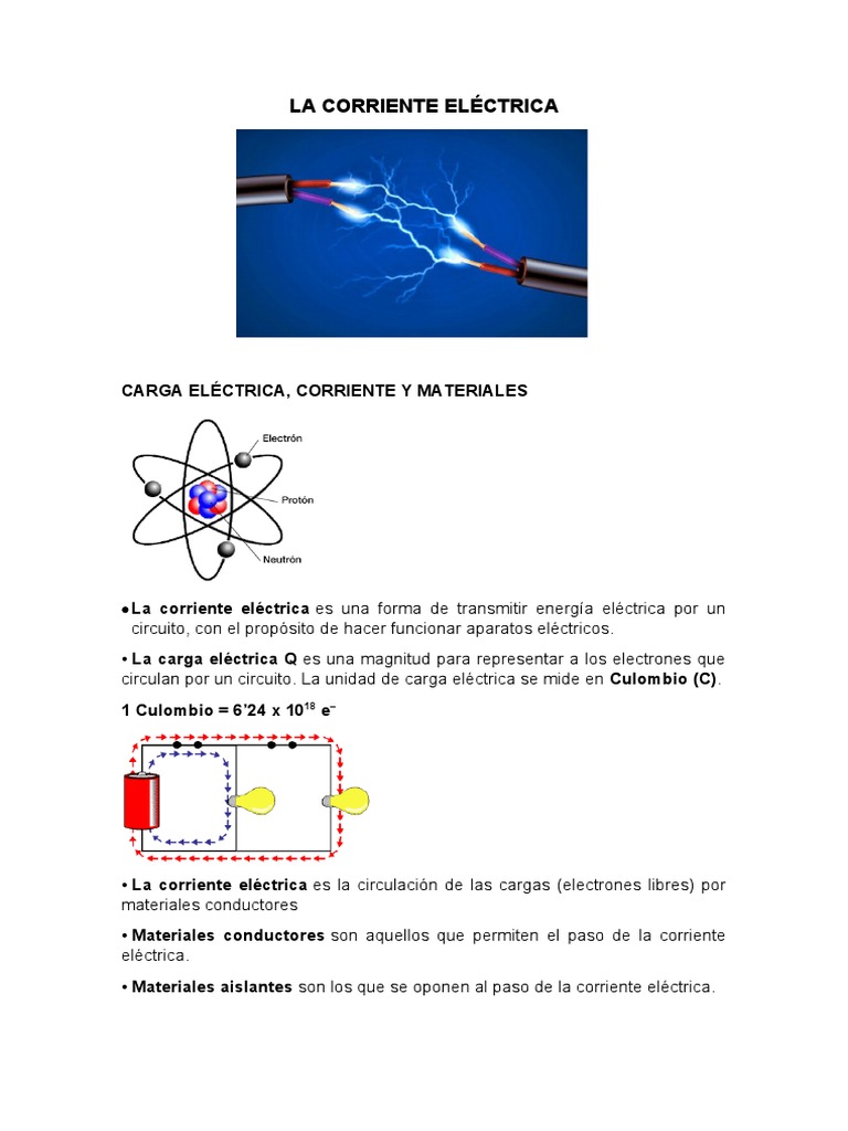 Elementos y Tipos de Corriente Eléctrica | PDF | voltaje | Corriente ...
