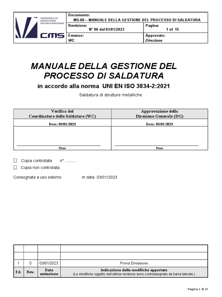 Manuale 3834 REV.0 - 03.01.2023 | PDF