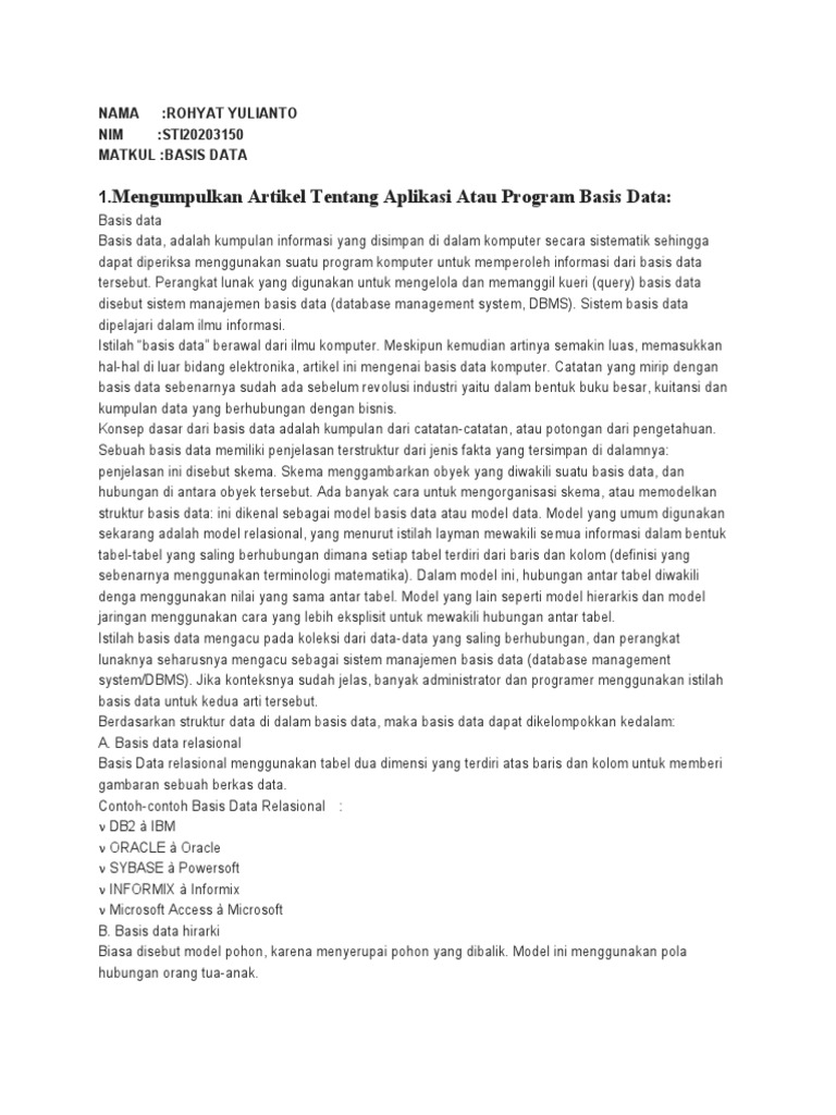 Tugas Basis Data | PDF