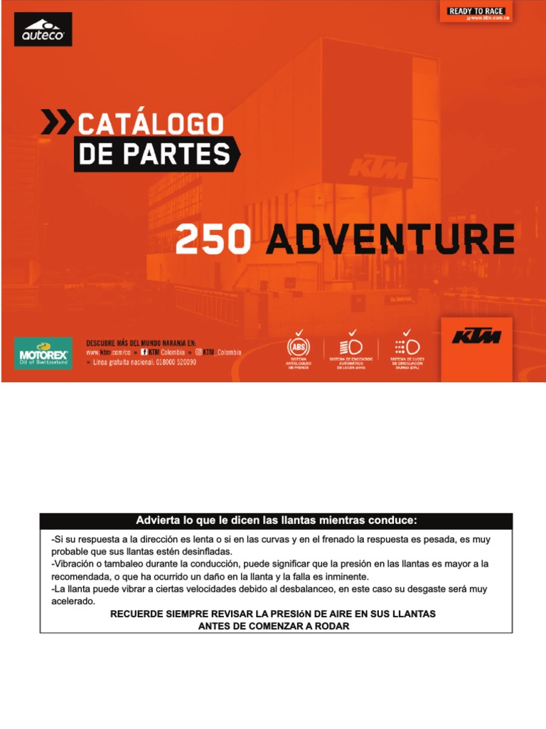 Catalogo de Partes KTM 250 Adventure MY22 | PDF