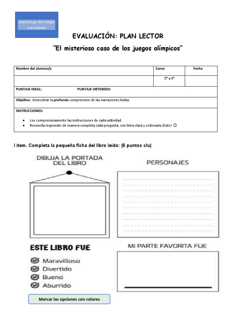 Plan Lector Libro El Misterioso Caso de Los Juegos Olimpicos 2 | PDF