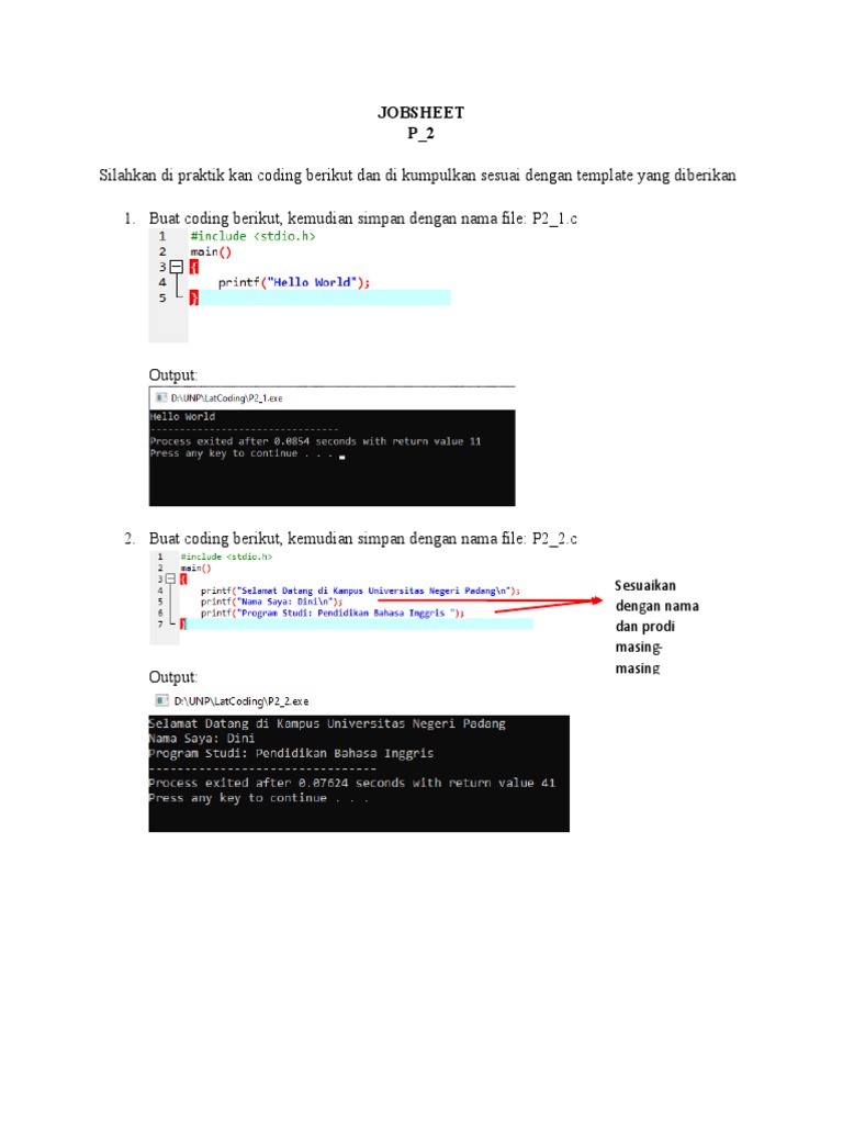 Jobsheet Coding 2 | PDF