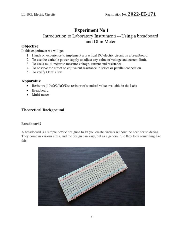 Experiment # 1,2,3 | PDF | Resistor | Electrical Resistance And Conductance