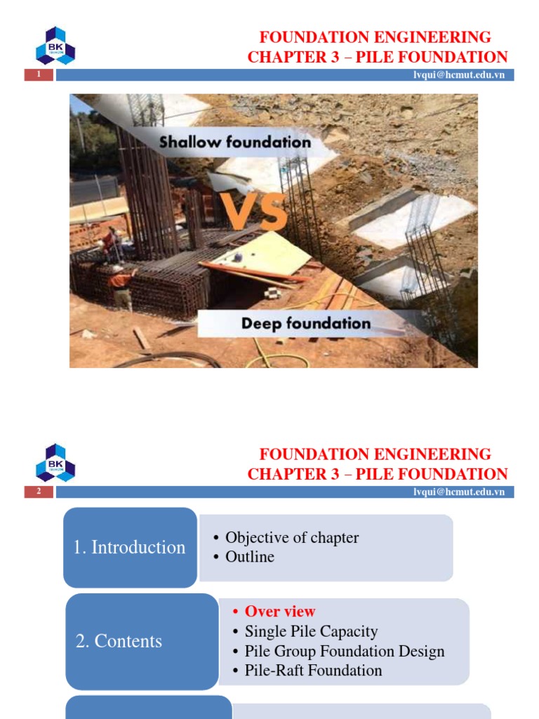 C3.1 Pile Foundation - Over View | PDF | Components | Engineering