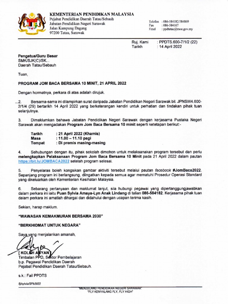 Program Jom Baca Bersama 10 Minit | PDF