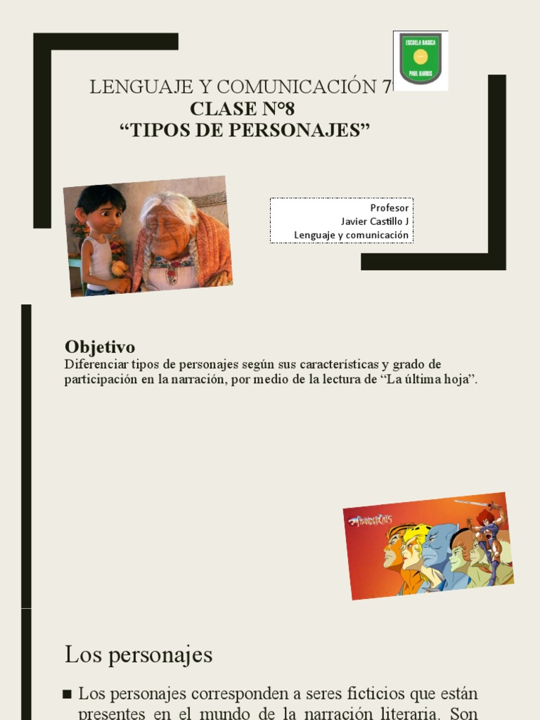 Tipos de Personajes en Narrativa | PDF