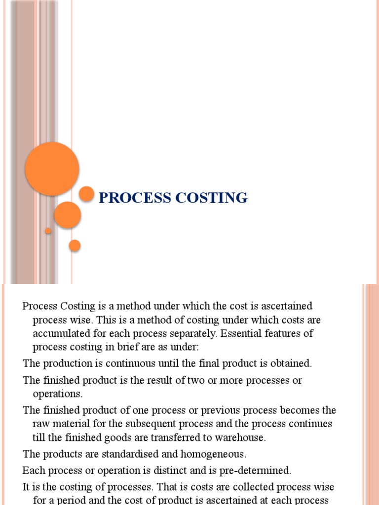 Process Costing PPT | PDF