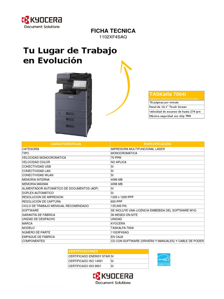 KYOCERA TASKalfa 7004i | PDF