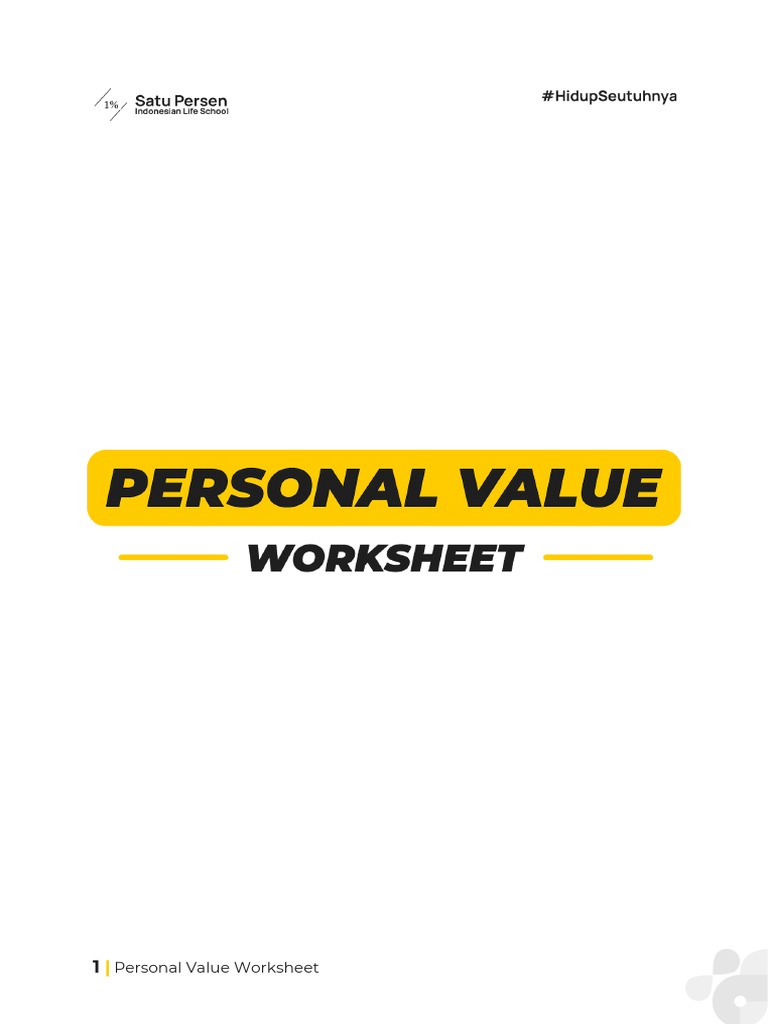Worksheet - Personal Value | PDF