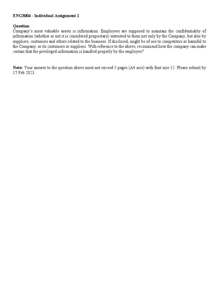 Individual Assignment 1 | PDF