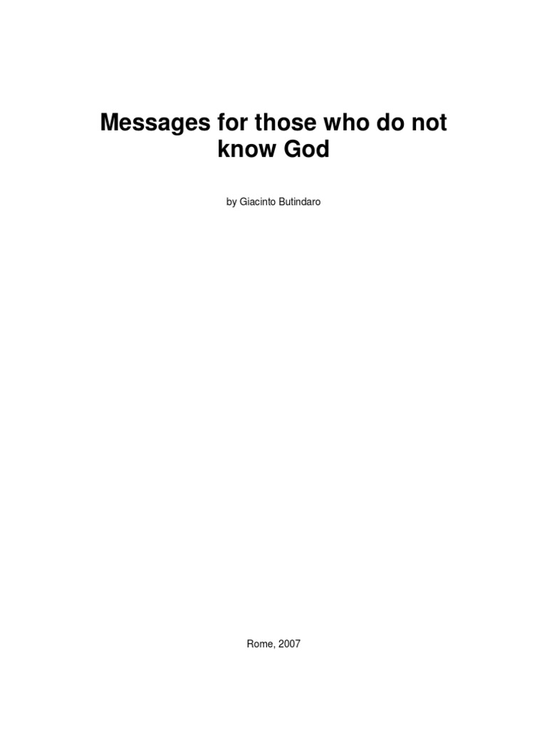 Messages For Those Who Do Not Know God | PDF | Eternal Life ...