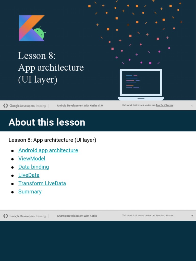 Lesson 8 App Architecture Ui Layer Pdf Android Operating System Mobile App