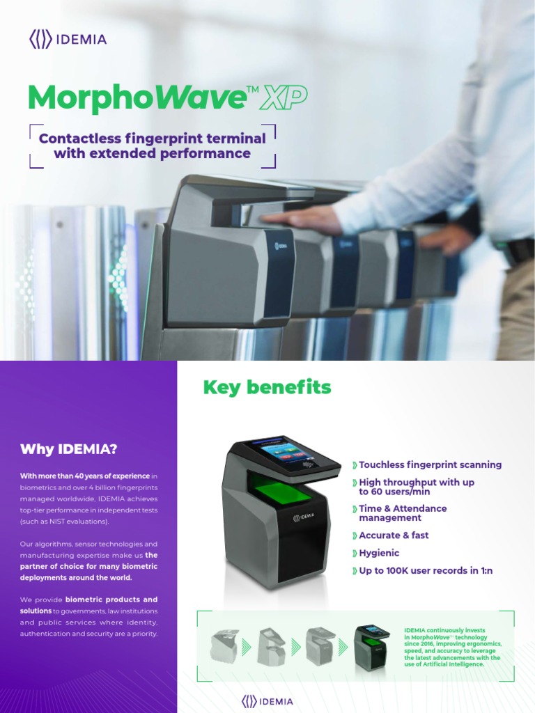 morphowave-xp-idemia-brochure-202201 | PDF | Biometrics | Authentication