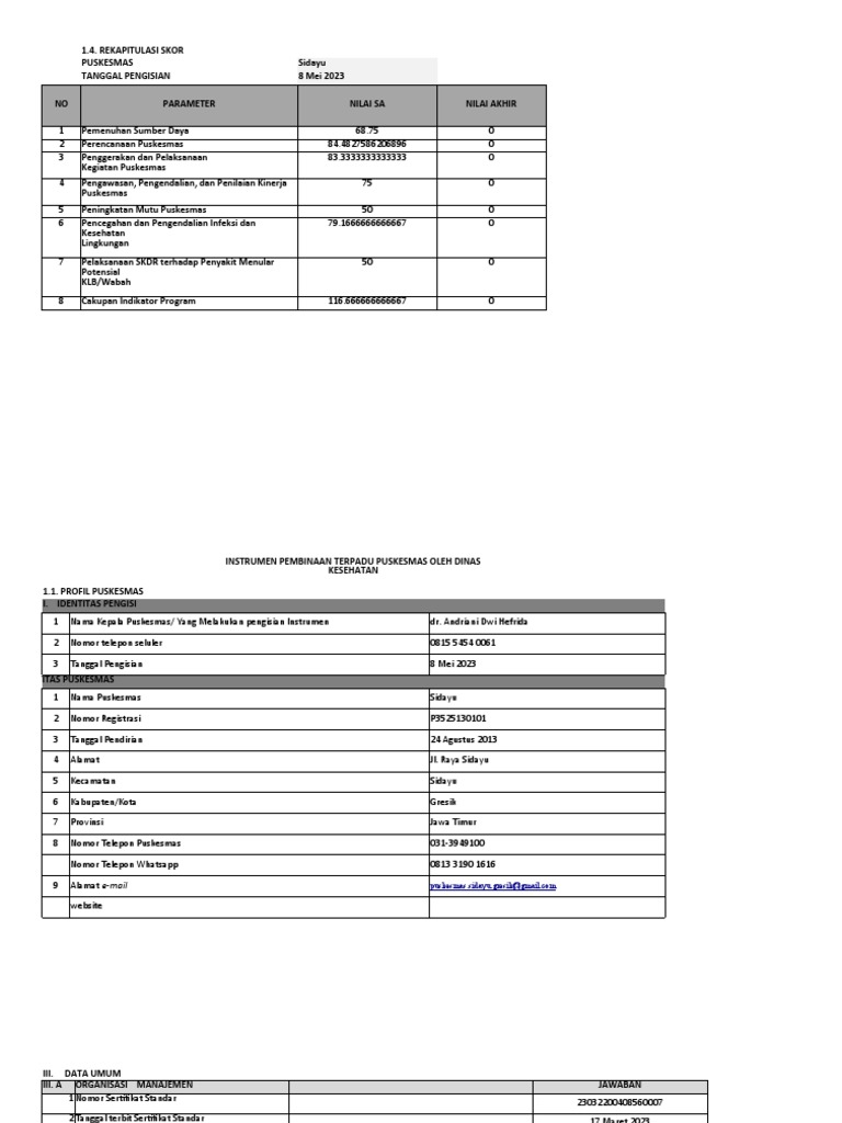INSTRUMEN TPCB SIDAYU | PDF
