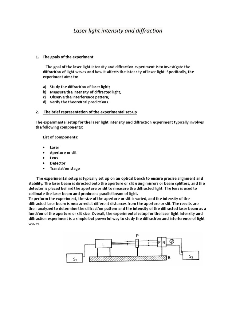 Laser Light Intensity and Diffraction | PDF | Diffraction | Light