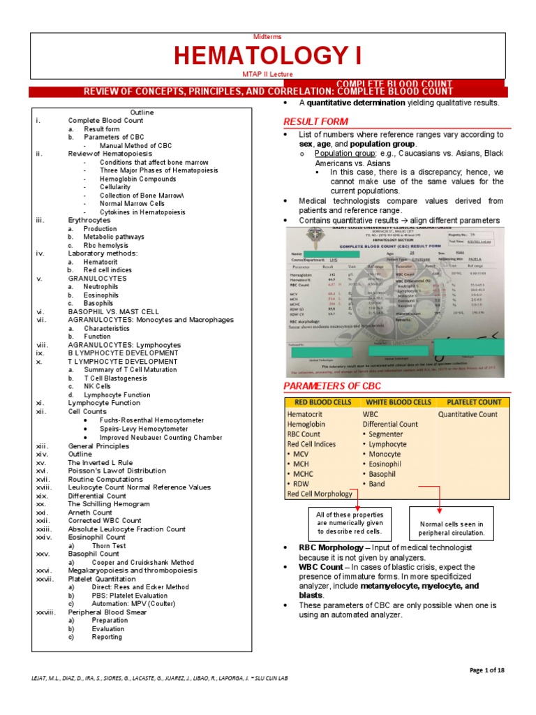 Hematology 1 | PDF