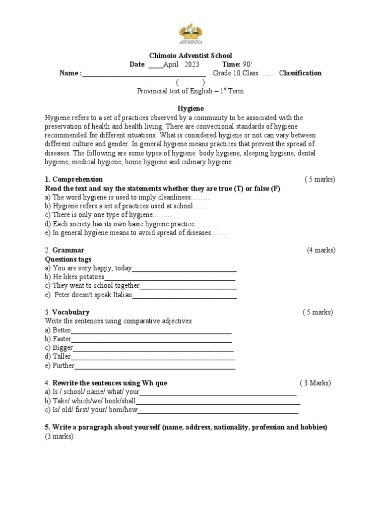 Apt English 10 - I | PDF | Hygiene | Cognition