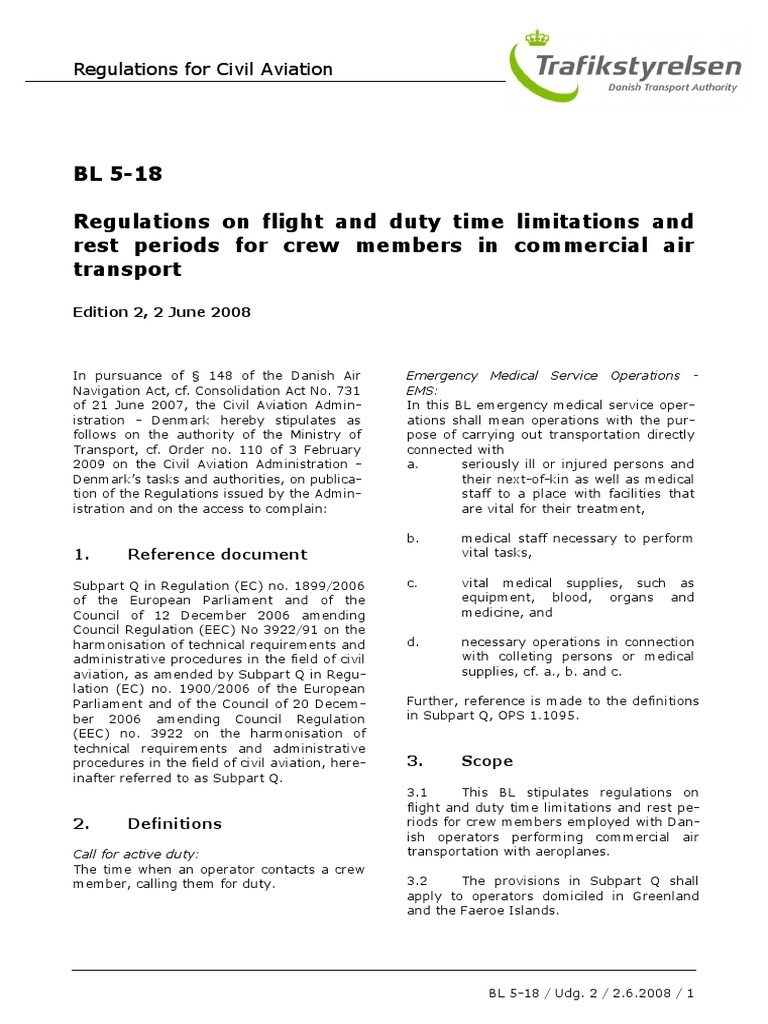 EU OPS Subpart Q Crew Regulations | PDF | Justice | Crime & Violence