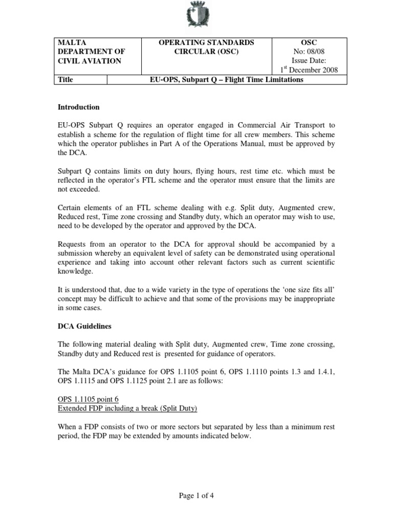 Malta EU ops subpart Q | PDF