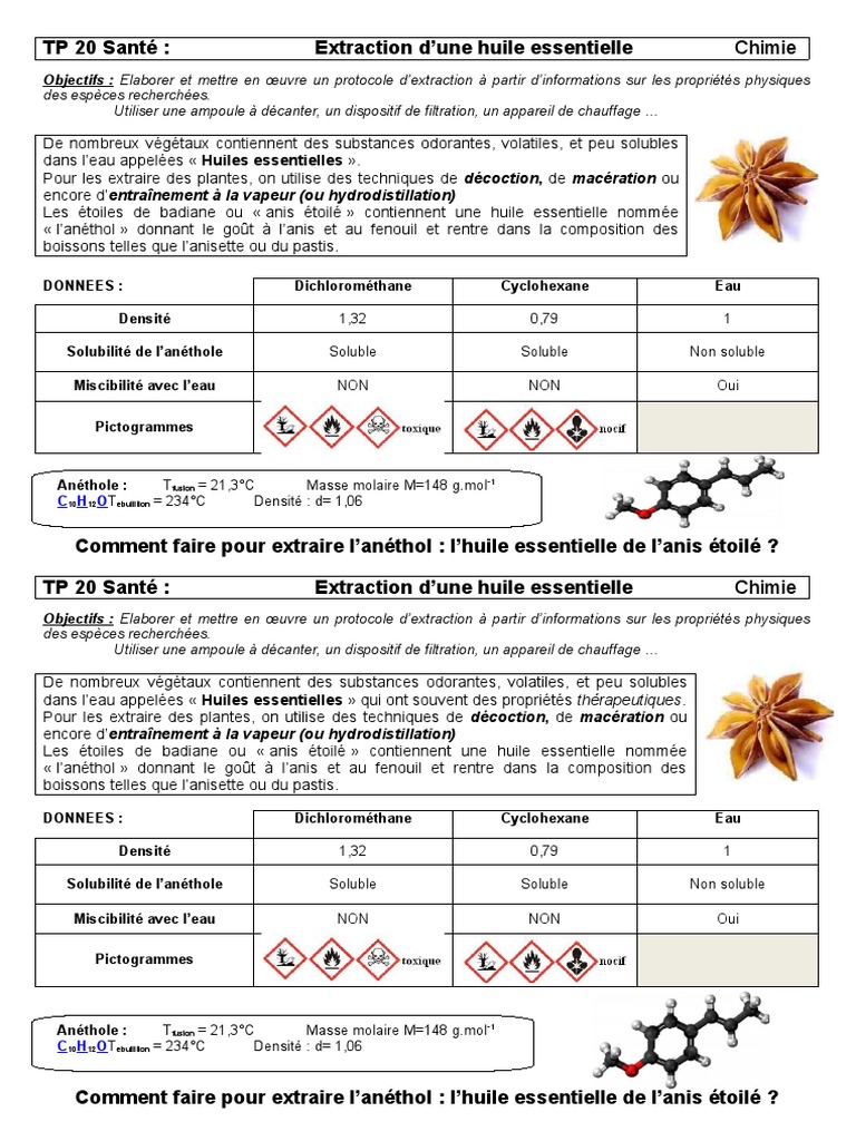 Extraction d'huile essentielle d'anis étoilé | PDF | Huile essentielle ...