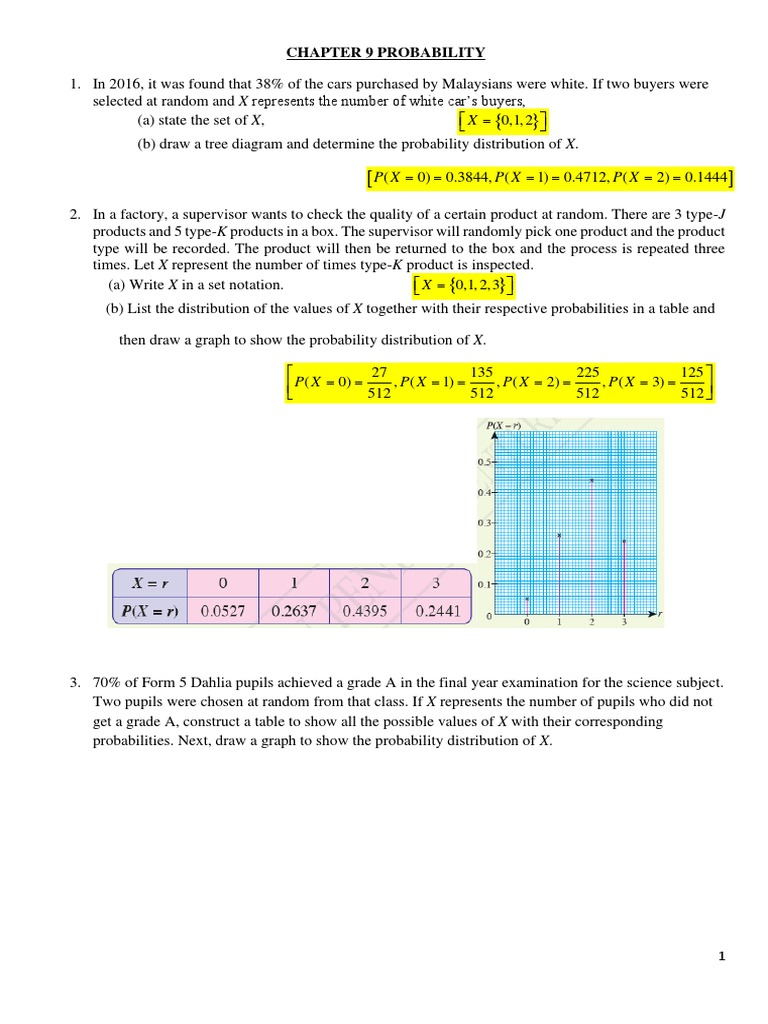 Probability Distributions and Outcomes from Dice, Coins and Cards | PDF ...