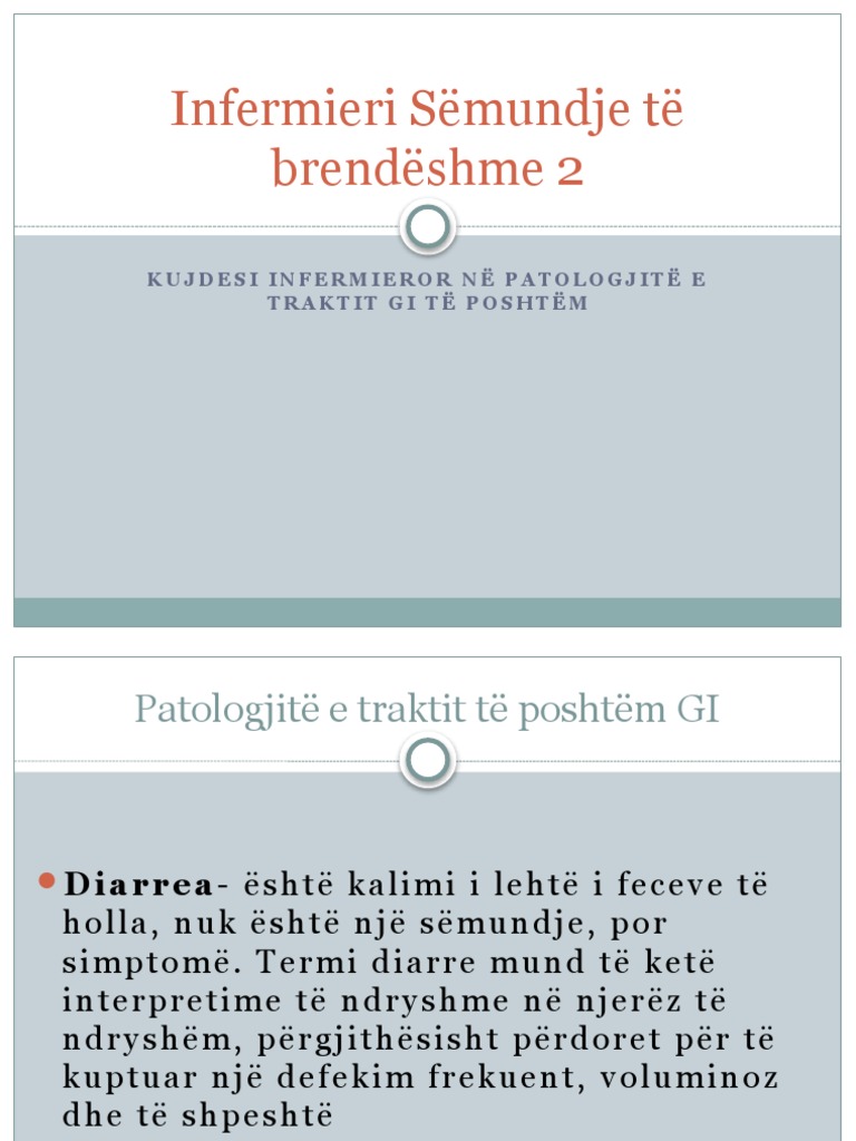 3.kujdesi Infermieror Ne Patologjite e Traktit GI Te Poshtem | PDF