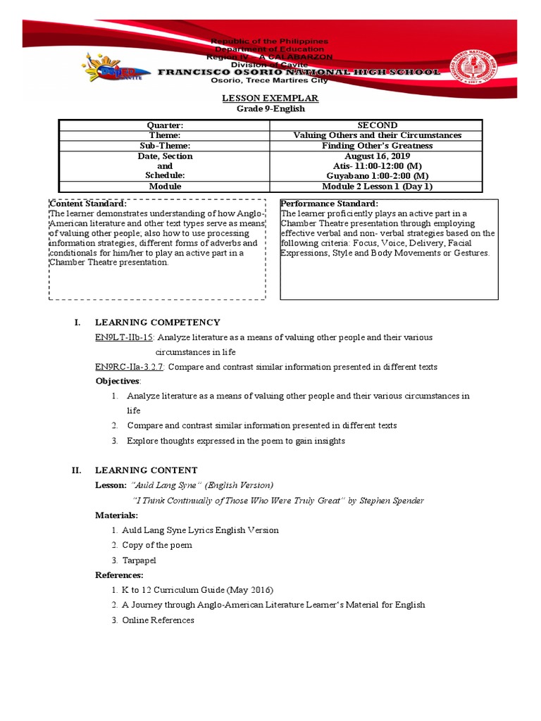 English 9 2nd Quarter Dlp | PDF