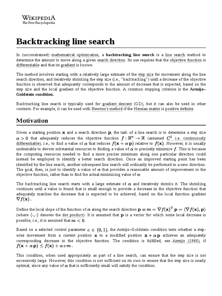 Backtracking Line Search | PDF Backtracking Line Search | PDF