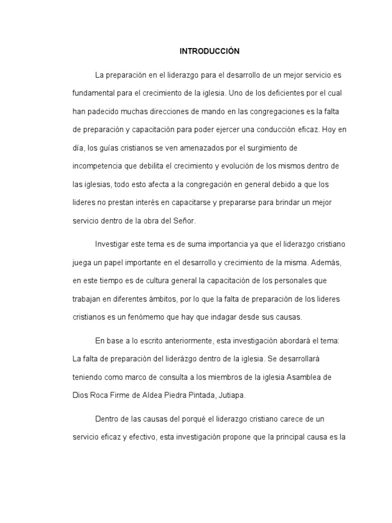 INTRODUCCIÓN y bosquejo de Monografía Joel Rosales. docx | PDF