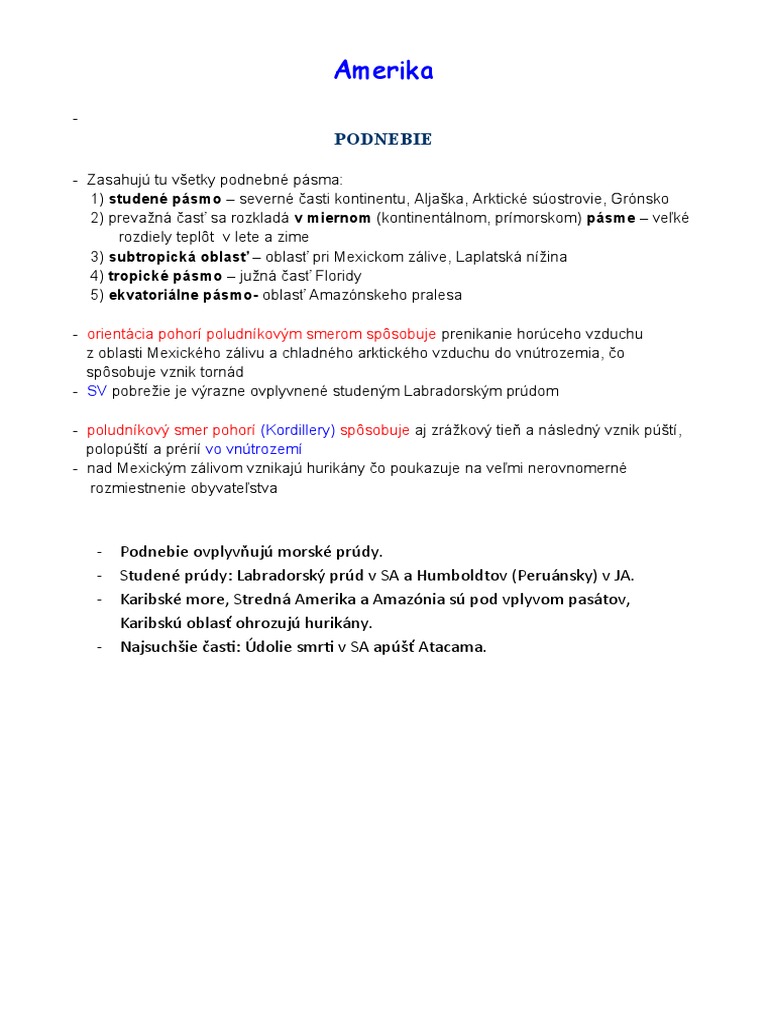 Amerika - Podnebie | PDF