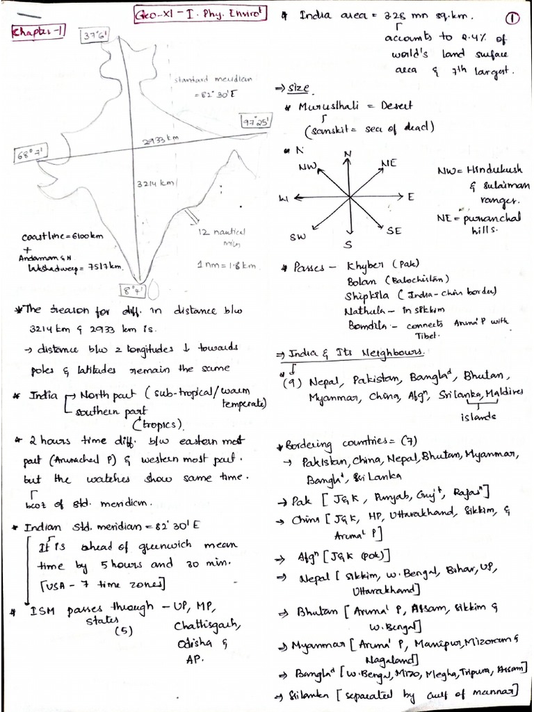 Geo - Class XI - Indian Physical Environment | PDF