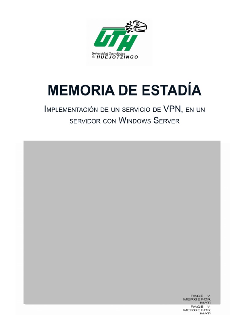 Implementación de VPN para Estadía UTHH | PDF | Red privada virtual ...