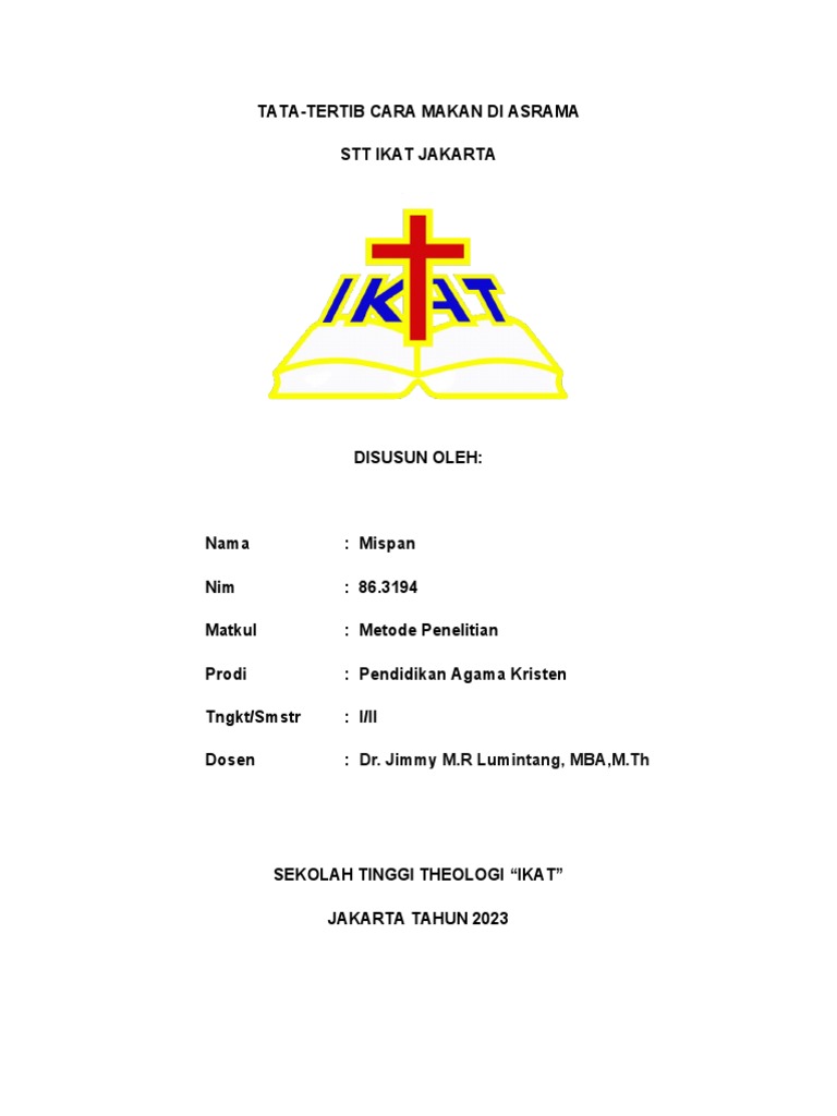 Tata Tertib Makan di Asrama STT IKAT | PDF