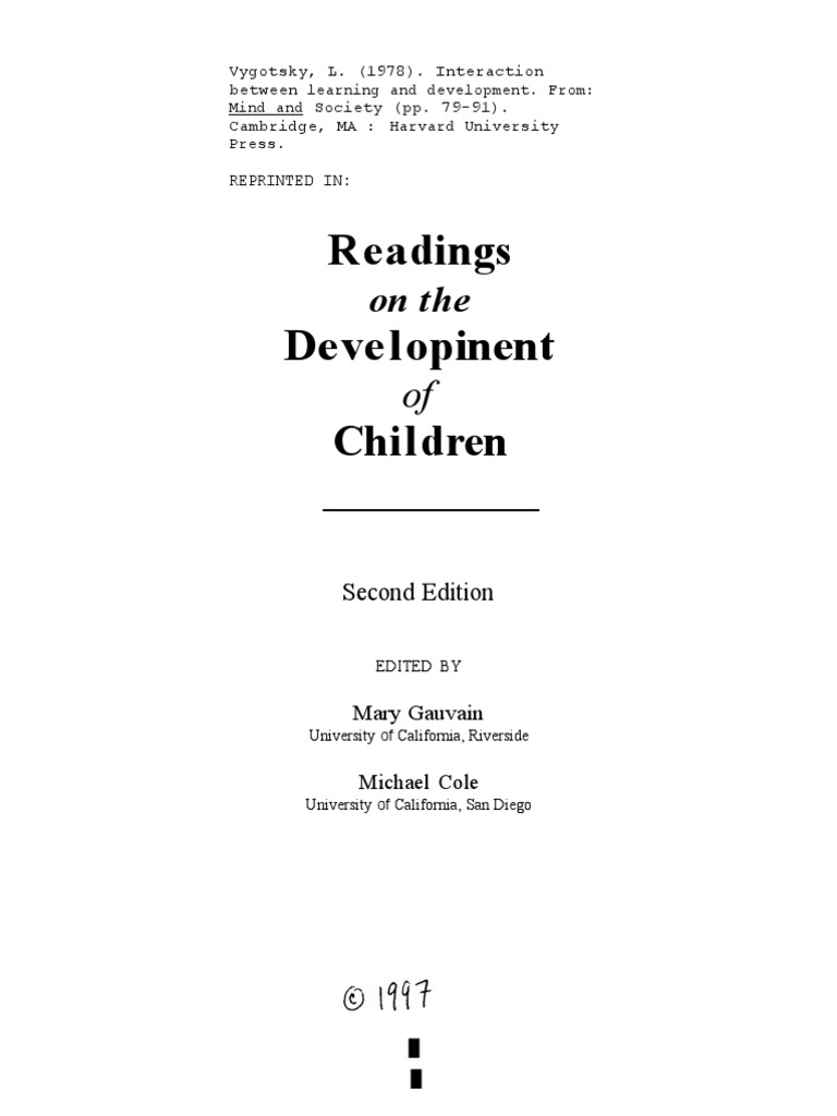 Interaction Between Learning and Development | PDF | Thought | Learning