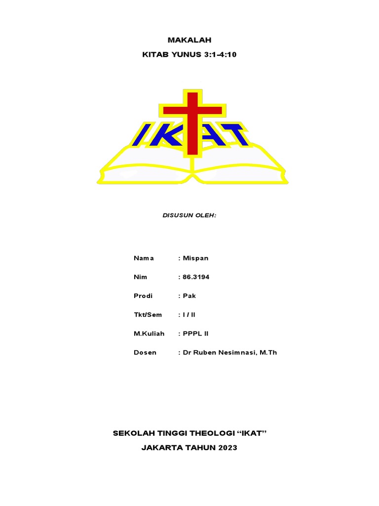 Analisis Kitab Yunus dalam Teologi | PDF