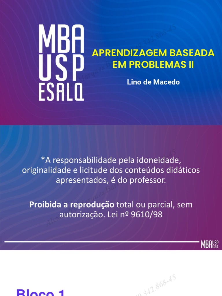 Slides Aprendizagem Baseada em Problemas II 030323pdf Portugues | PDF | Pedagogia | Aprendizado