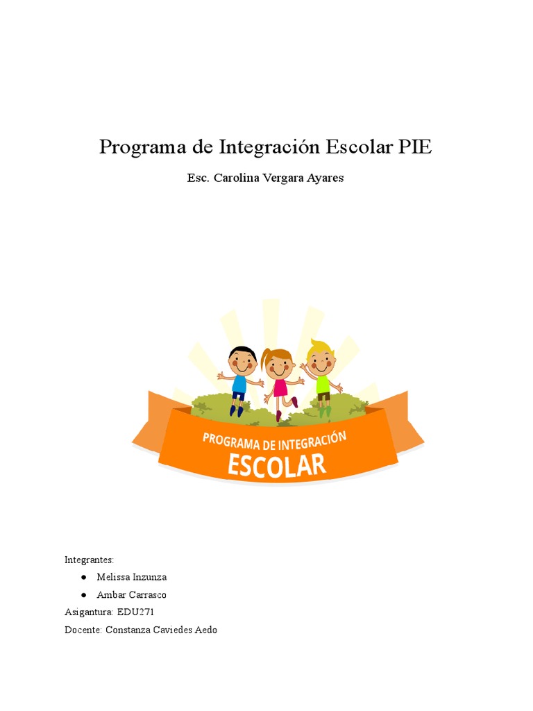 Programa de Integración Escolar PIE | PDF | Inclusión (Educación) | Mente